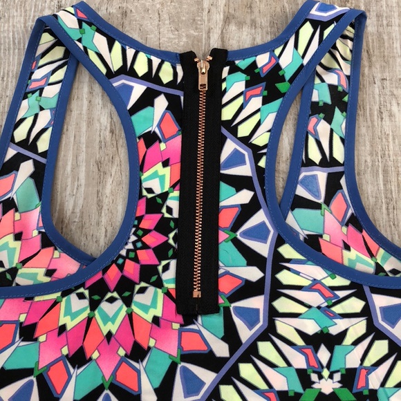 Tops | Fun Bright Patterned Xhilaration Racerback Tanktop | Poshmark